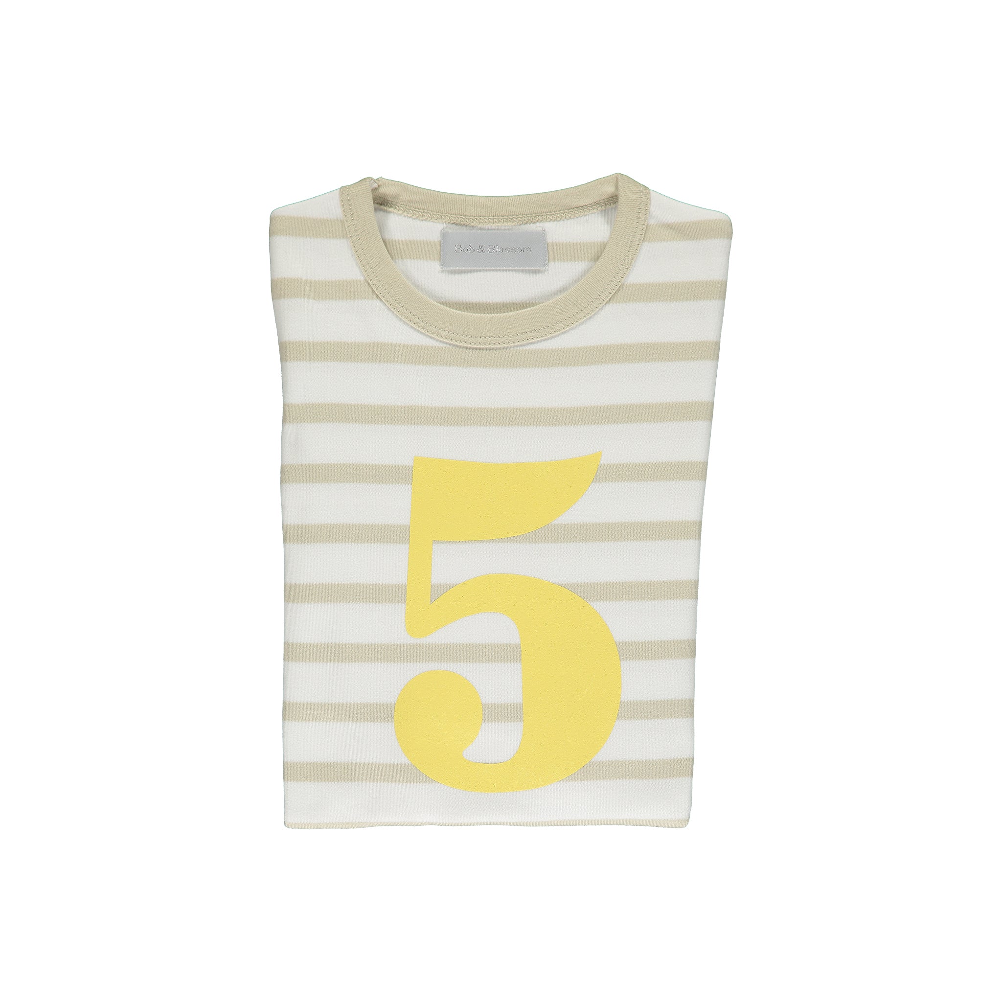 Sand & White Breton Striped Number 5 T Shirt | Bob & Blossom, Clothing ...